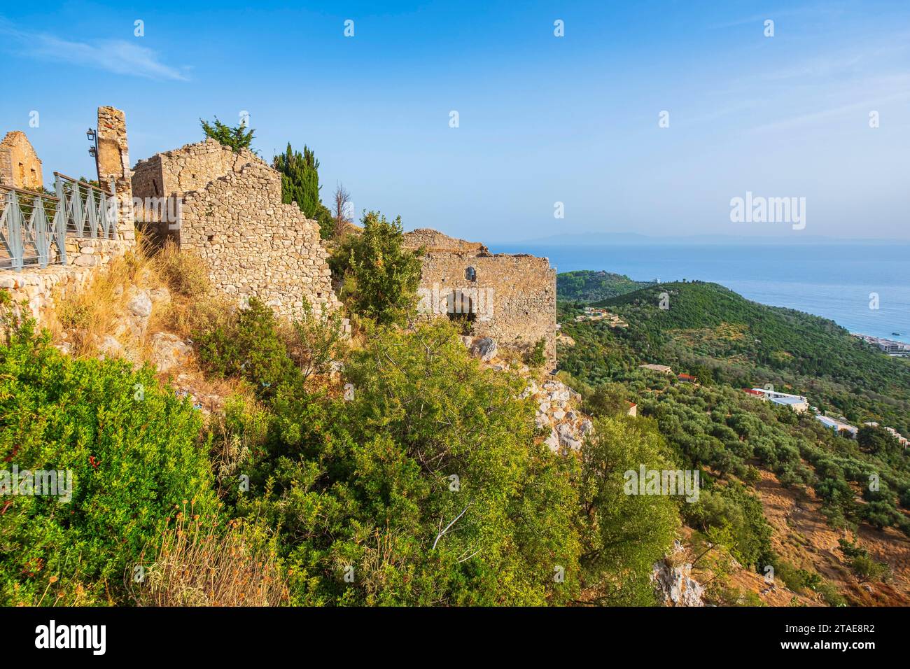 Albania, Vlora province, Himare, the old village, remains of the castle ...
