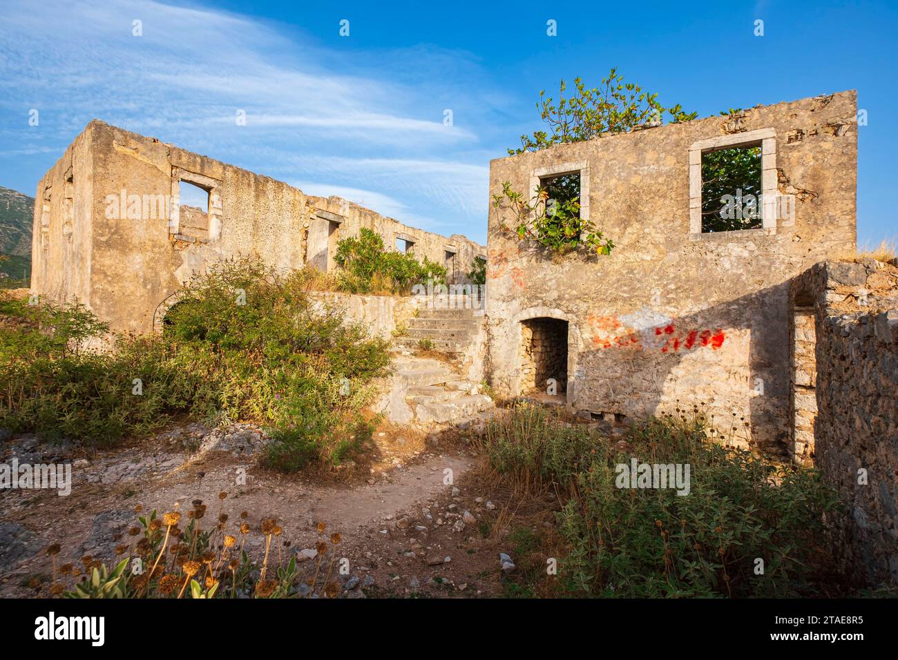 Albania, Vlora province, Himare, the old village Stock Photo - Alamy