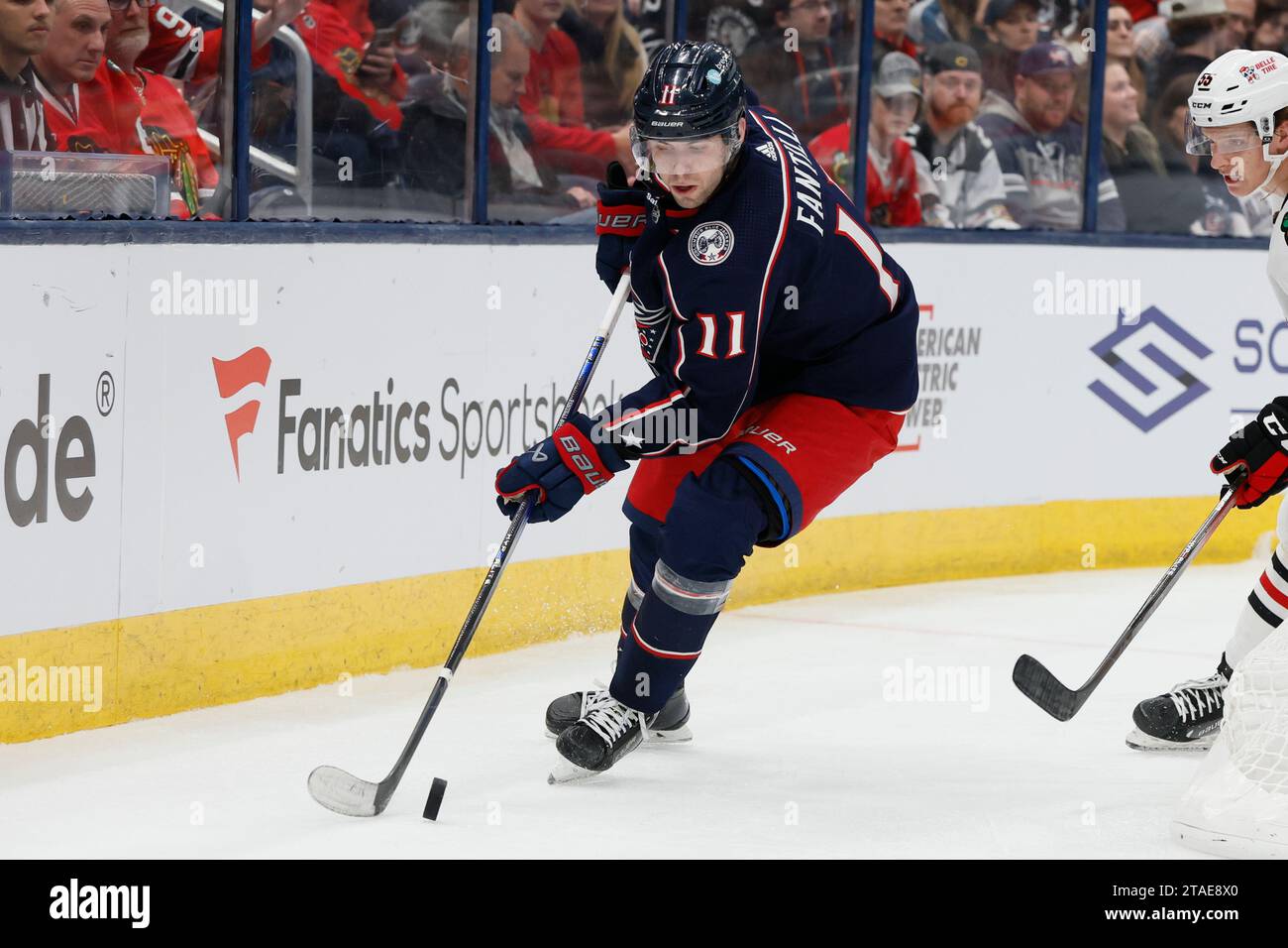 Columbus Blue Jackets' Adam Fantilli plays against the Chicago ...