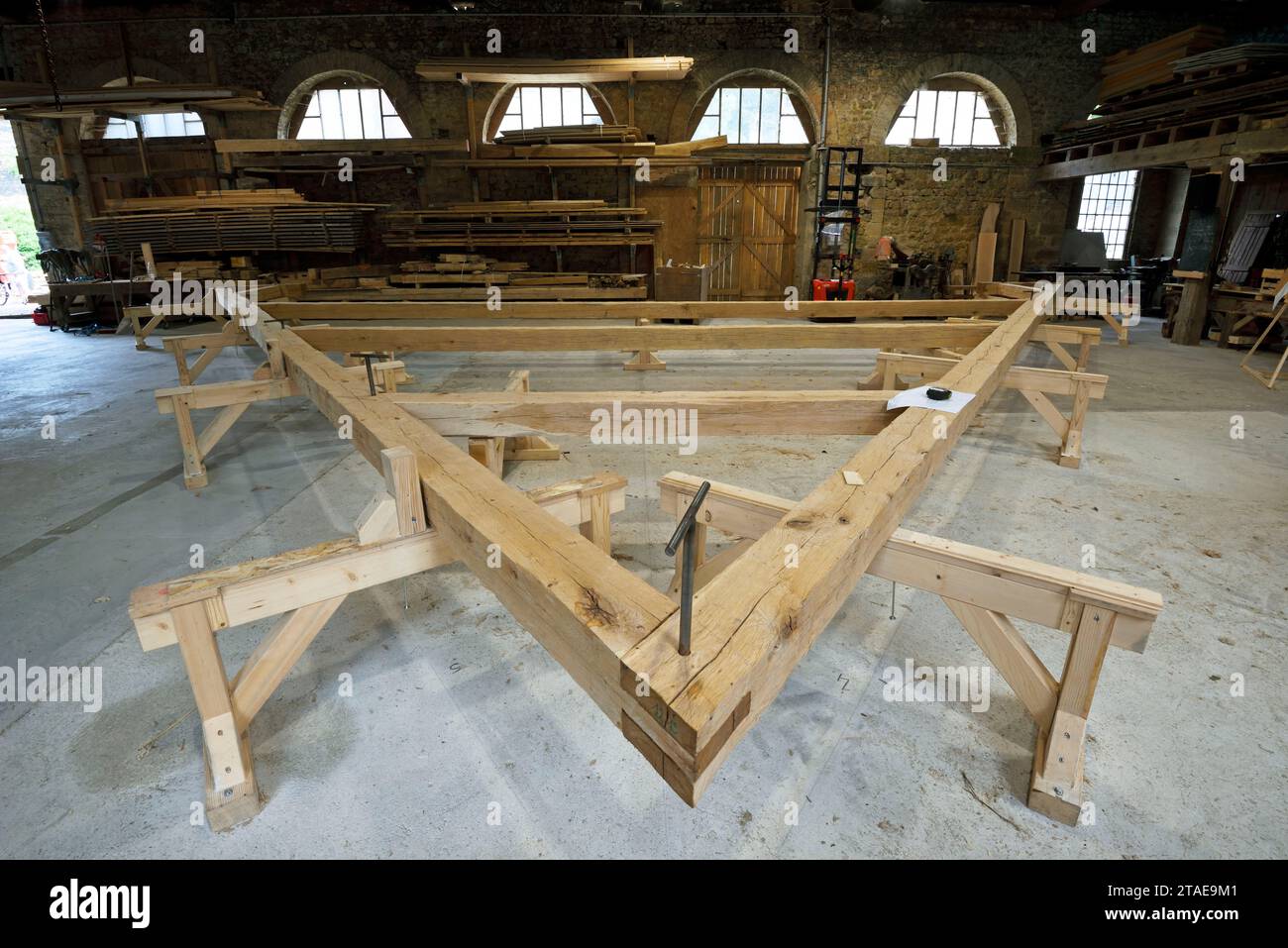 France, Doubs, Lods, Atelier de la Grande Oye, secondary truss of the ...