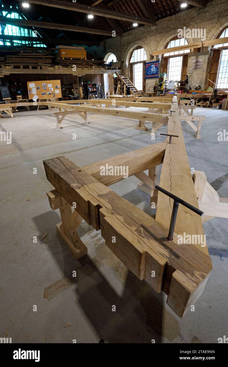 France, Doubs, Lods, Atelier de la Grande Oye, secondary truss of the ...