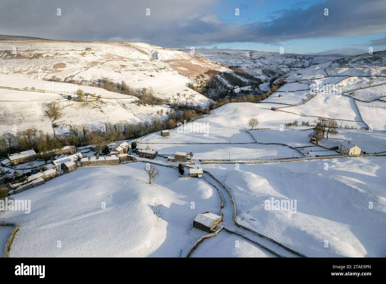 Swaledale, North Yorkshire, UK. 30th Nov, 2023. Weather. A coating of ...