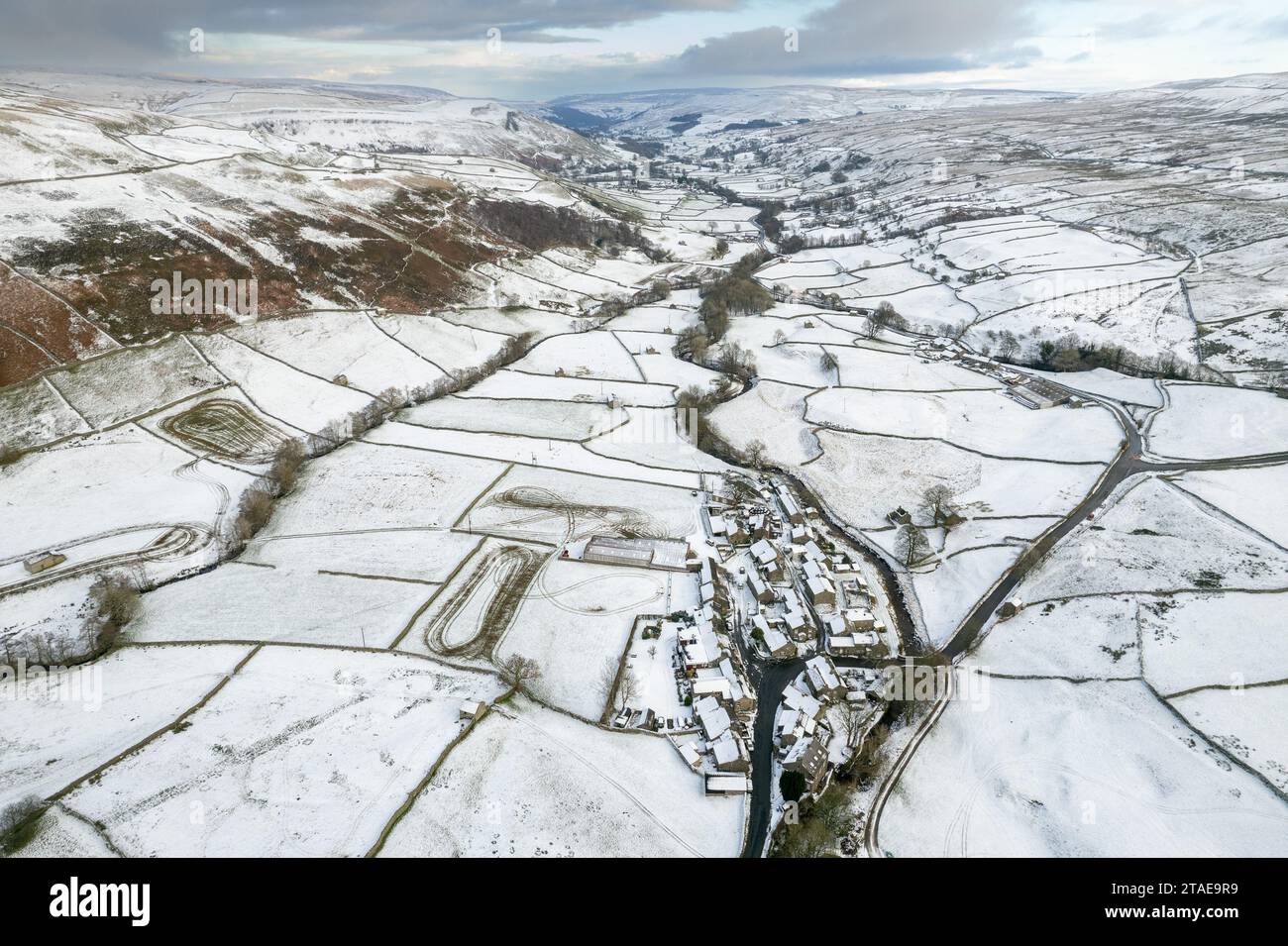 Swaledale, North Yorkshire, UK. 30th Nov, 2023. Weather. A coating of ...