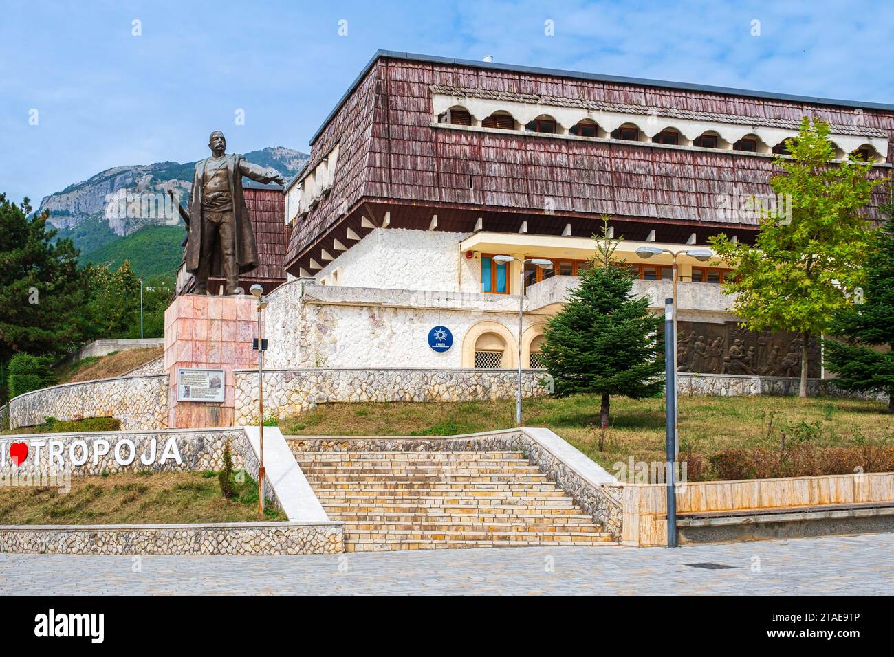 Albania, Kukes province, Bajram Curri at the gateway to Valbona Valley ...