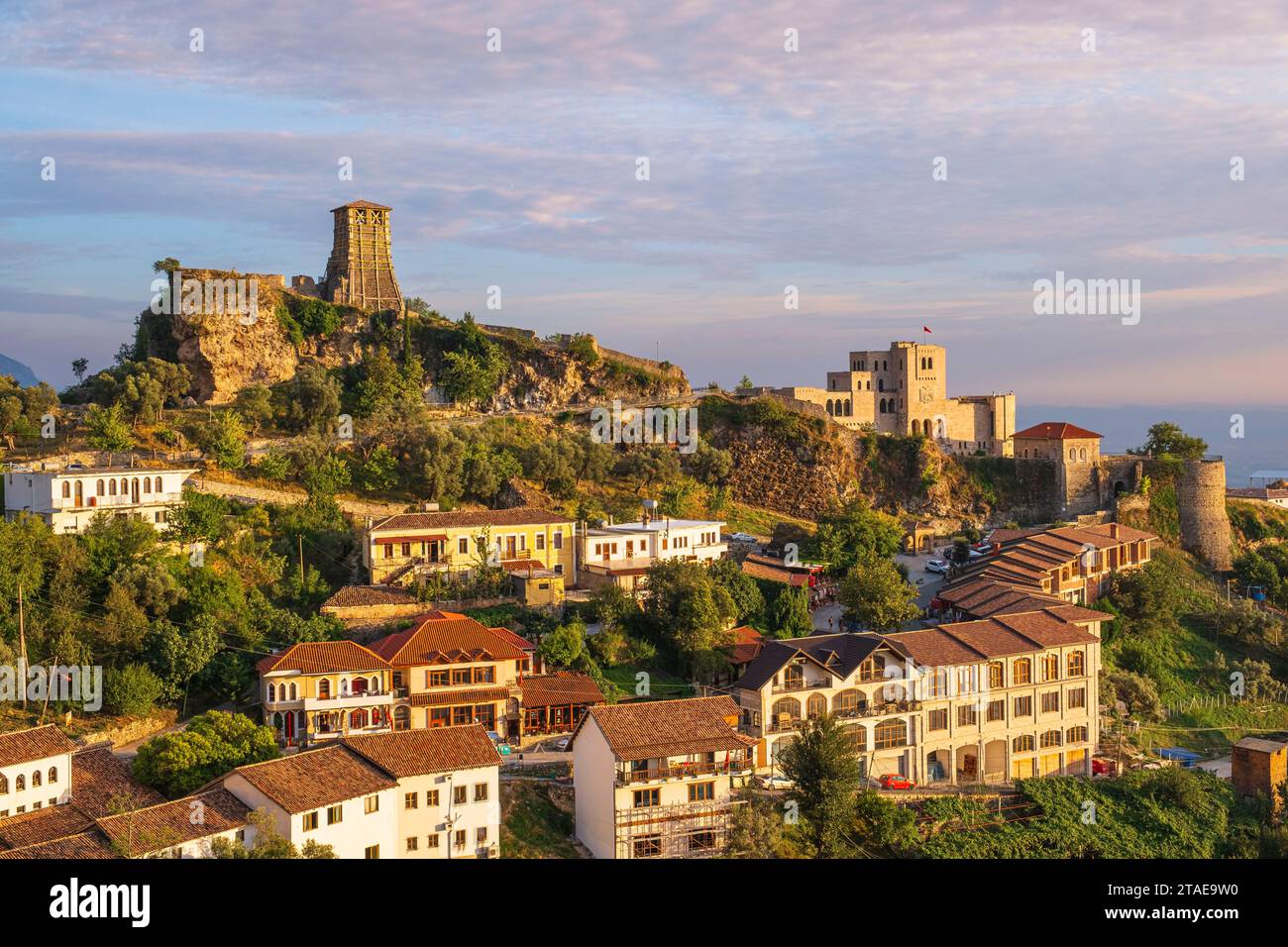 Albania, Durres province, Kruje, the old medieval town dominated by the ...