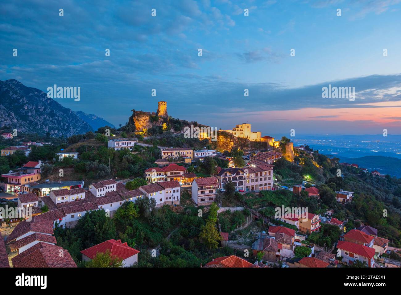 Albania, Durres province, Kruje, the old medieval town dominated by the ...