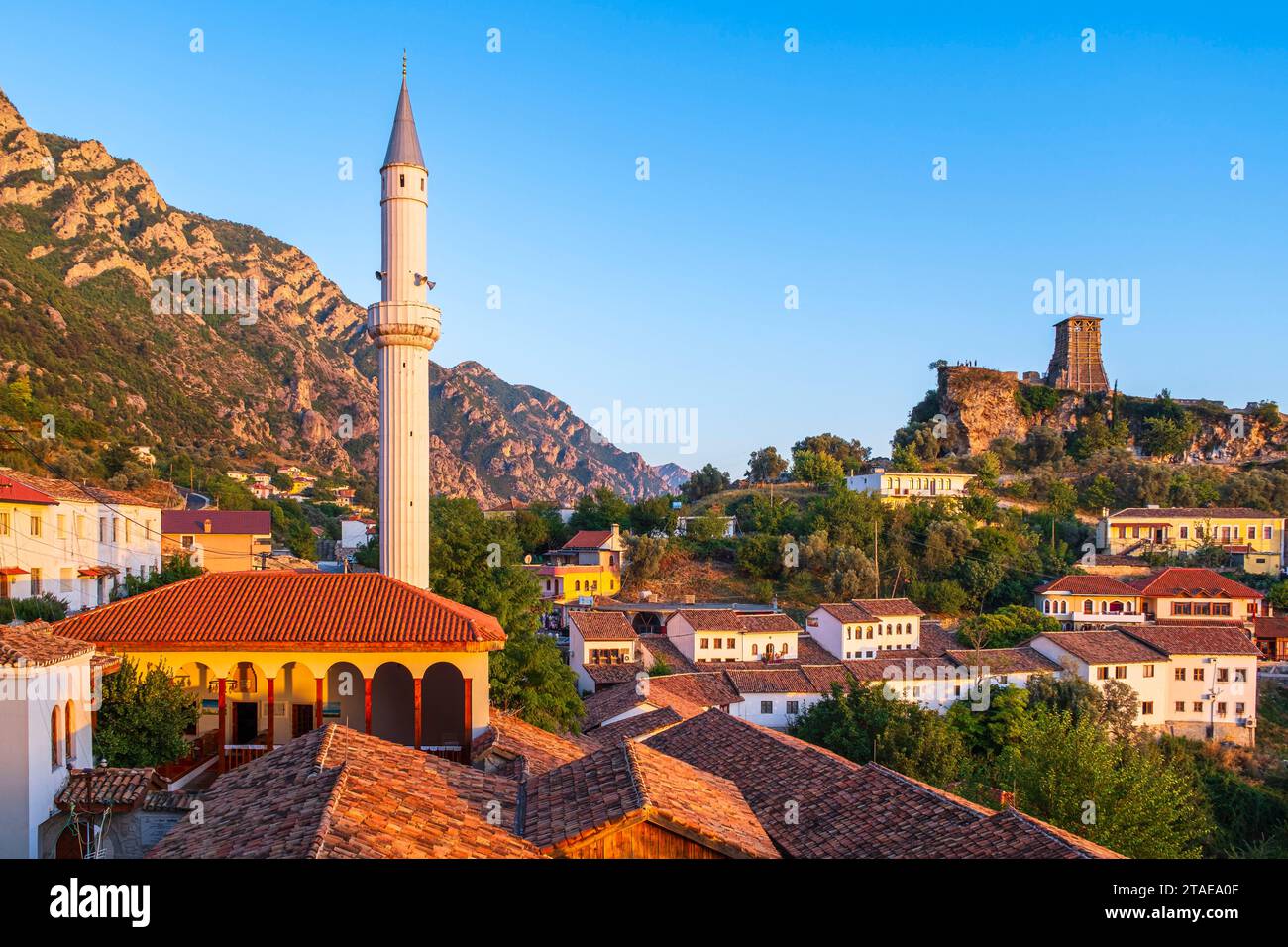 Albania, Durres province, Kruje, the old medieval town dominated by the ...