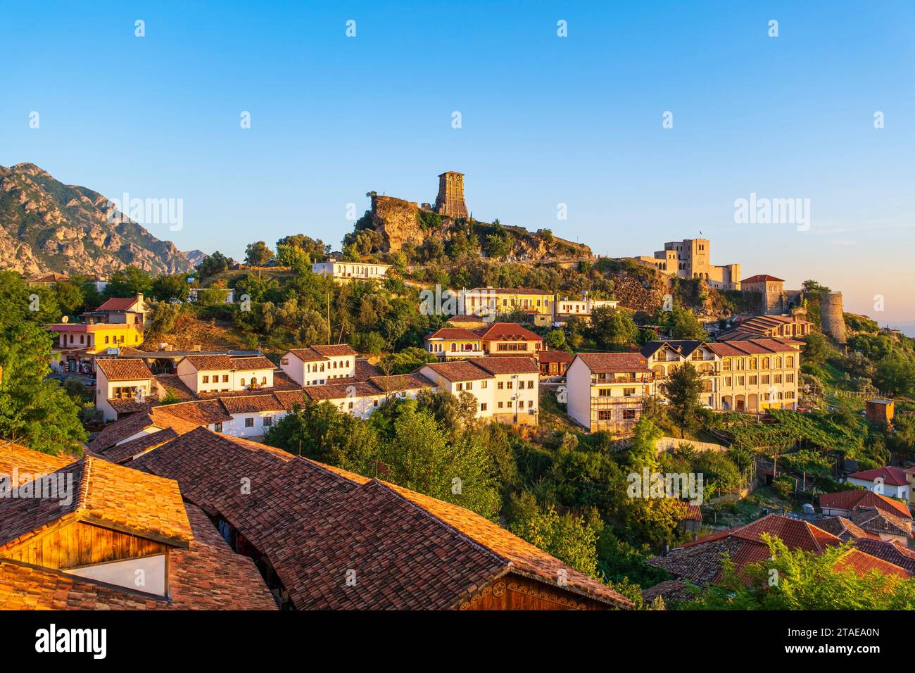 Albania, Durres province, Kruje, the old medieval town dominated by the ...