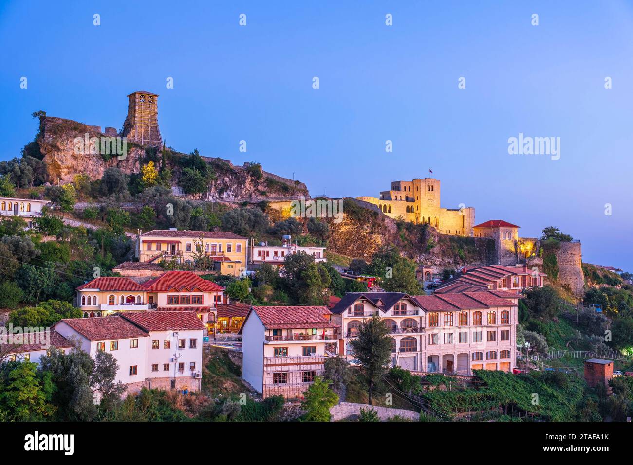 Albania, Durres province, Kruje, the old medieval town dominated by the ...