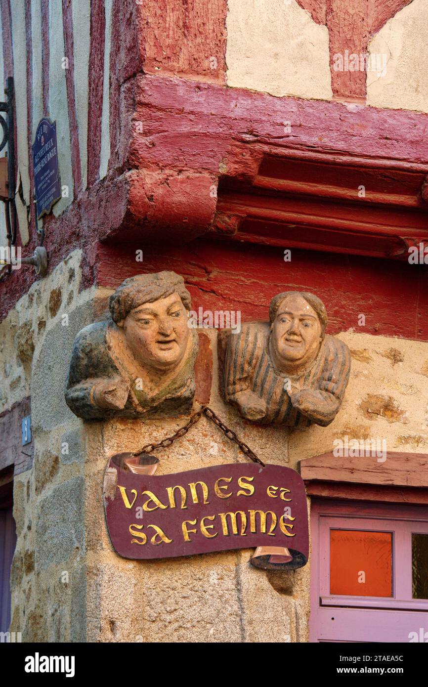 France, Morbihan, Gulf of Morbihan, Vannes, the medieval old town ...