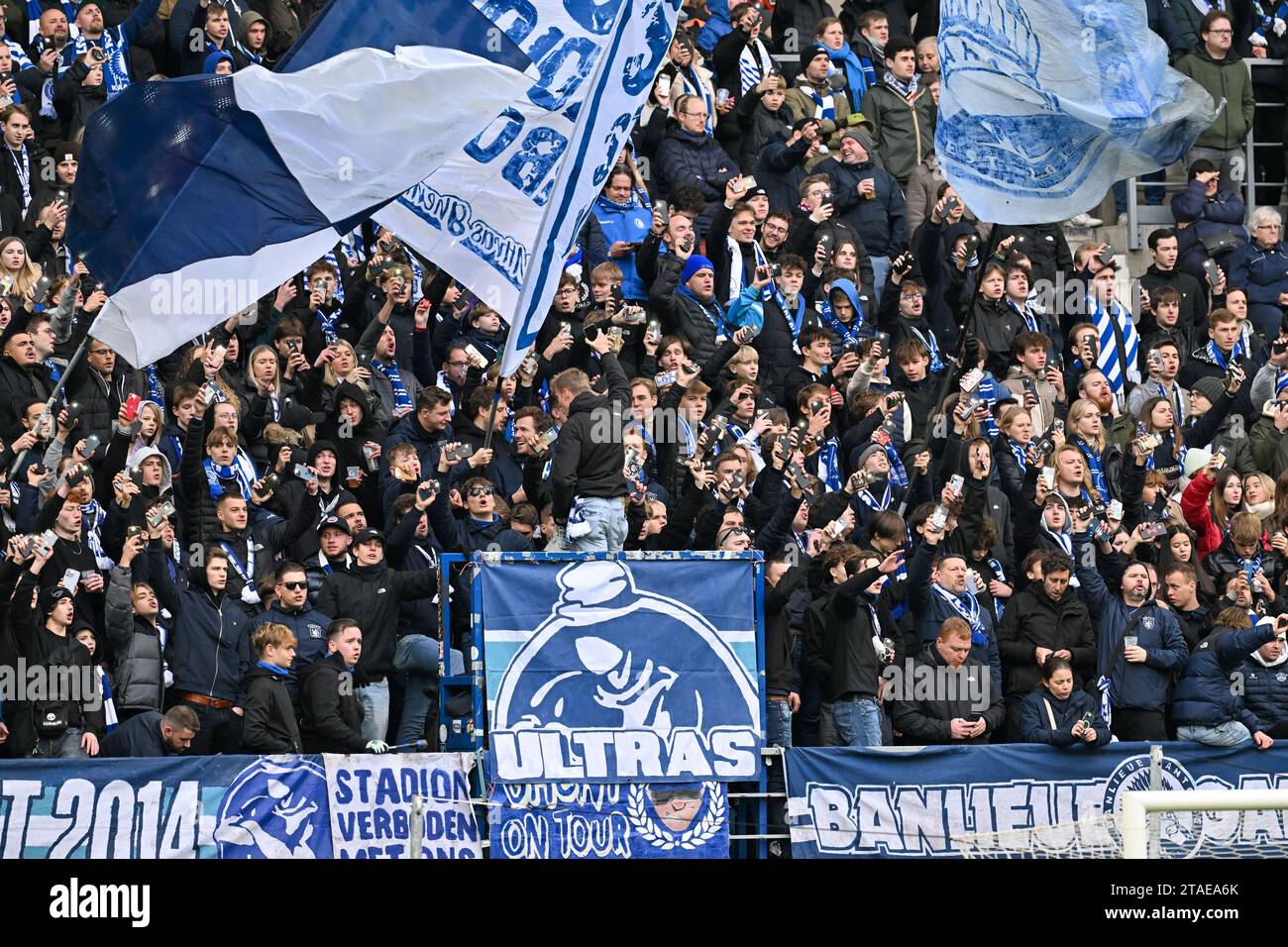 Gent, Belgium. 26th Nov, 2023. fans and supporters of Gent pictured ...