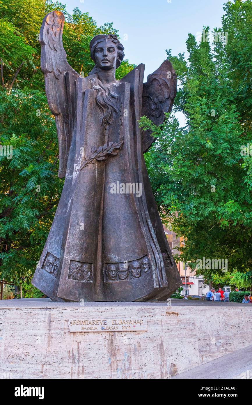 Albania, Elbasan, Monument to the teachers of Elbasan by Elbasan ...