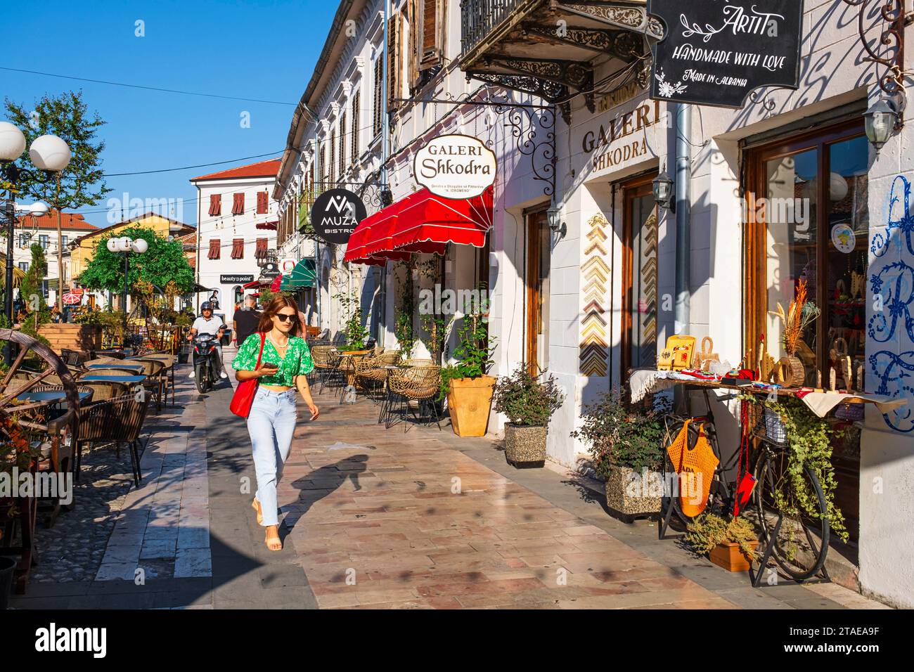 Albania, Shkoder, the historic center, Kole Idromeno pedestrian tourist ... Albania, Shkoder, the historic center, Kole Idromeno pedestrian tourist ...