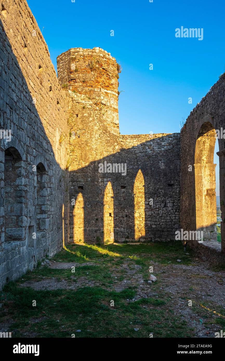 Albania, Shkoder, Rozafa castle, ruins of a 13th century Venetian ...