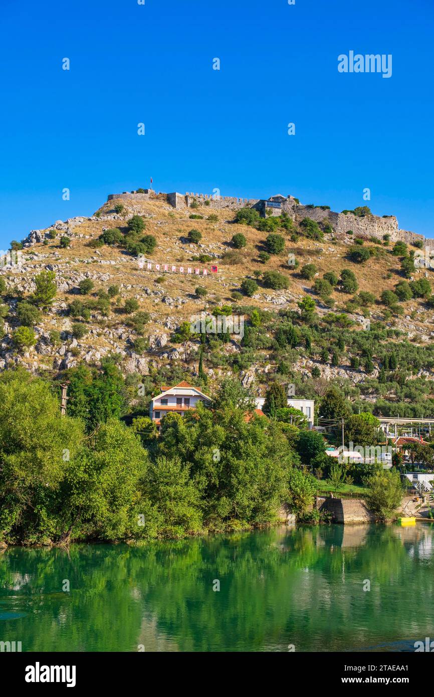 Albania, Shkoder, the Venetian fortifications of Rozafa castle and Bojana (or Buna) river Stock ...