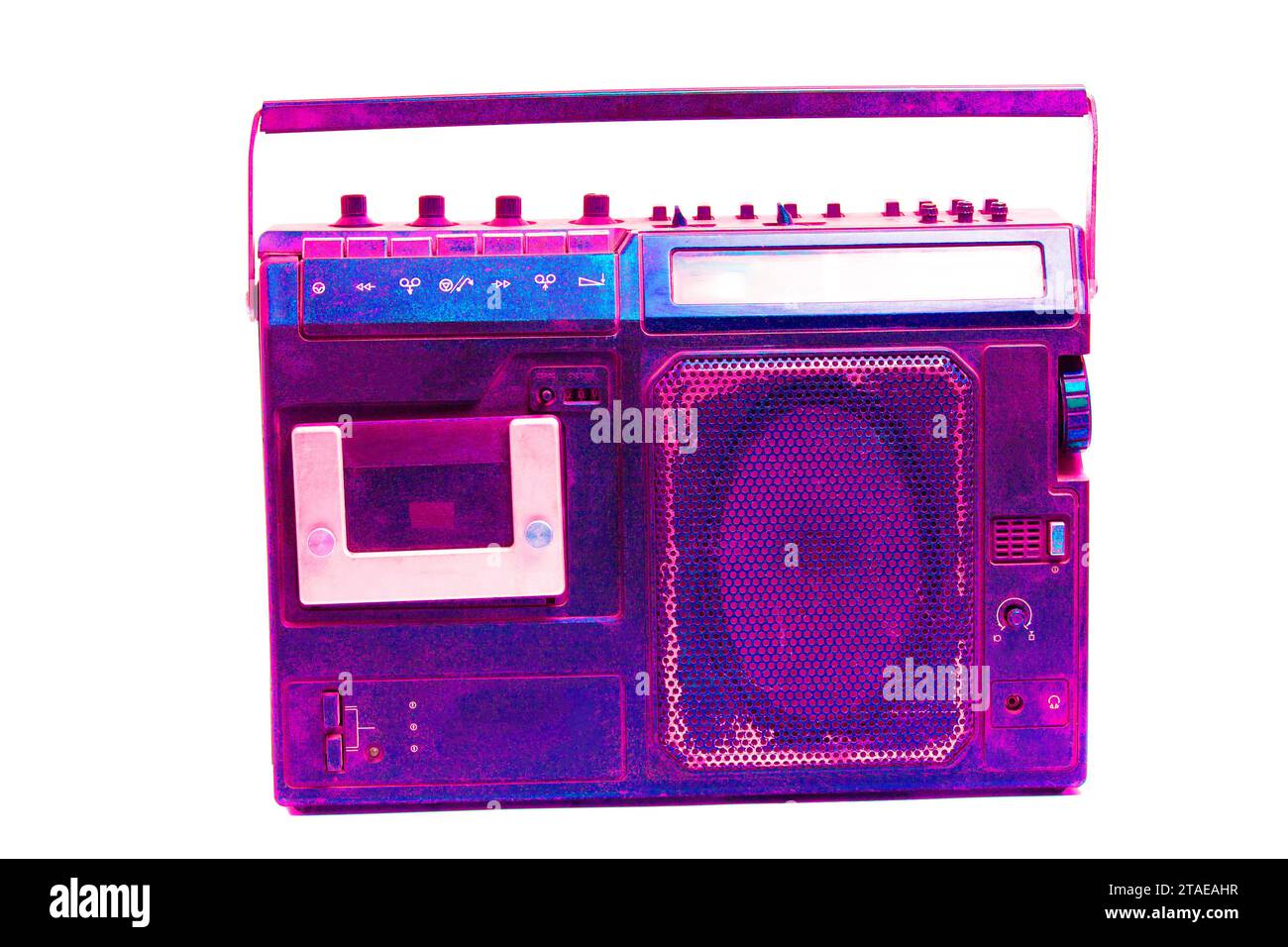 Retro portable stereo cassette tape recorder from 80s Stock Photo - Alamy