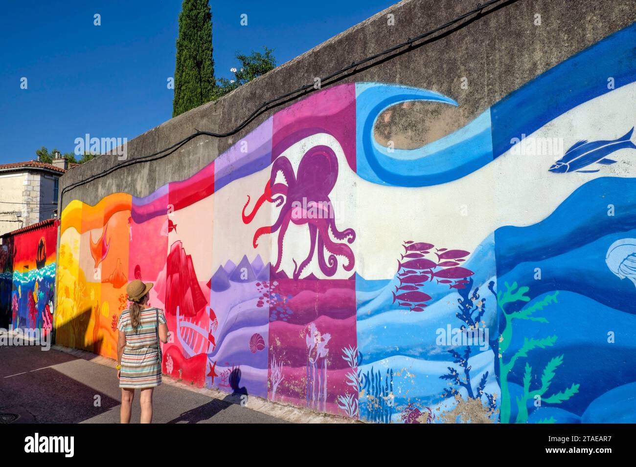 France, Var, La Seyne sur Mer, Rue Gounot, urban art festival Minifest ...