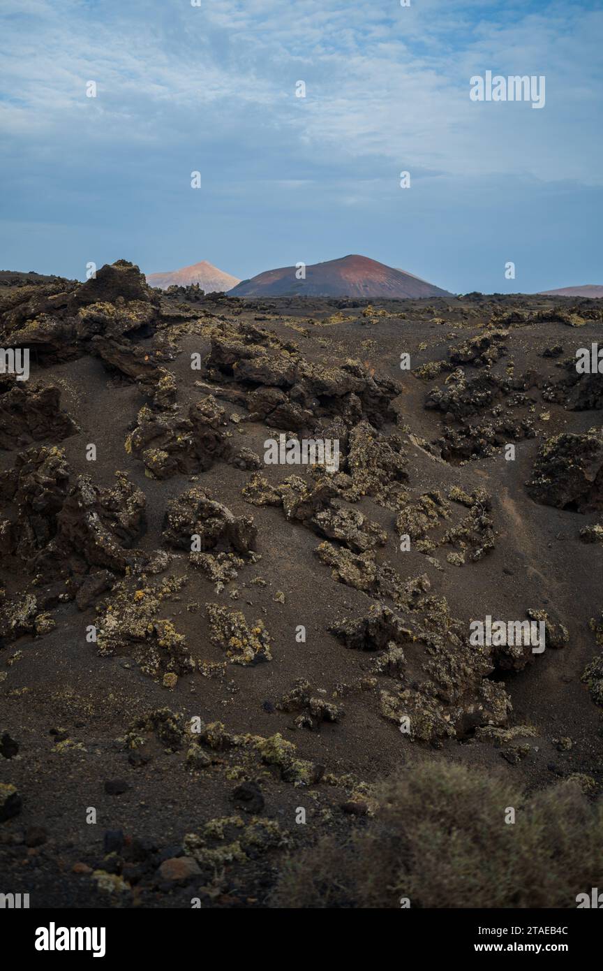 Volcan del Cuervo (Crow volcano) a crater explored by a loop trail in a ...