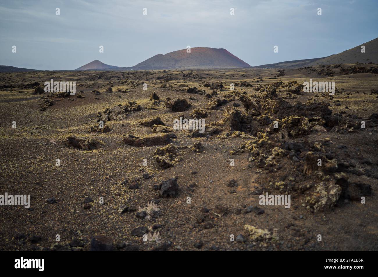 Volcan del Cuervo (Crow volcano) a crater explored by a loop trail in a ...
