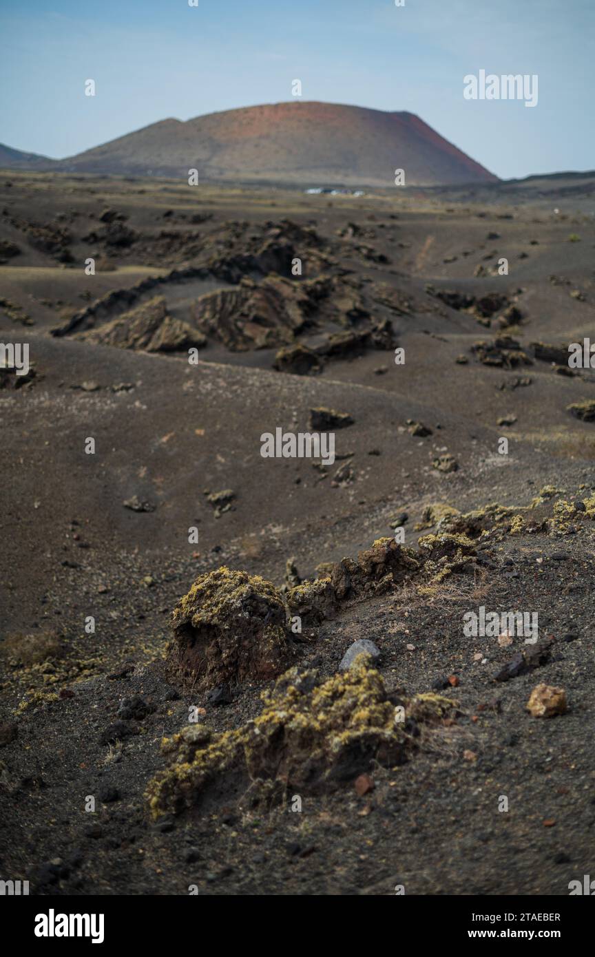 Volcan del Cuervo (Crow volcano) a crater explored by a loop trail in a ...