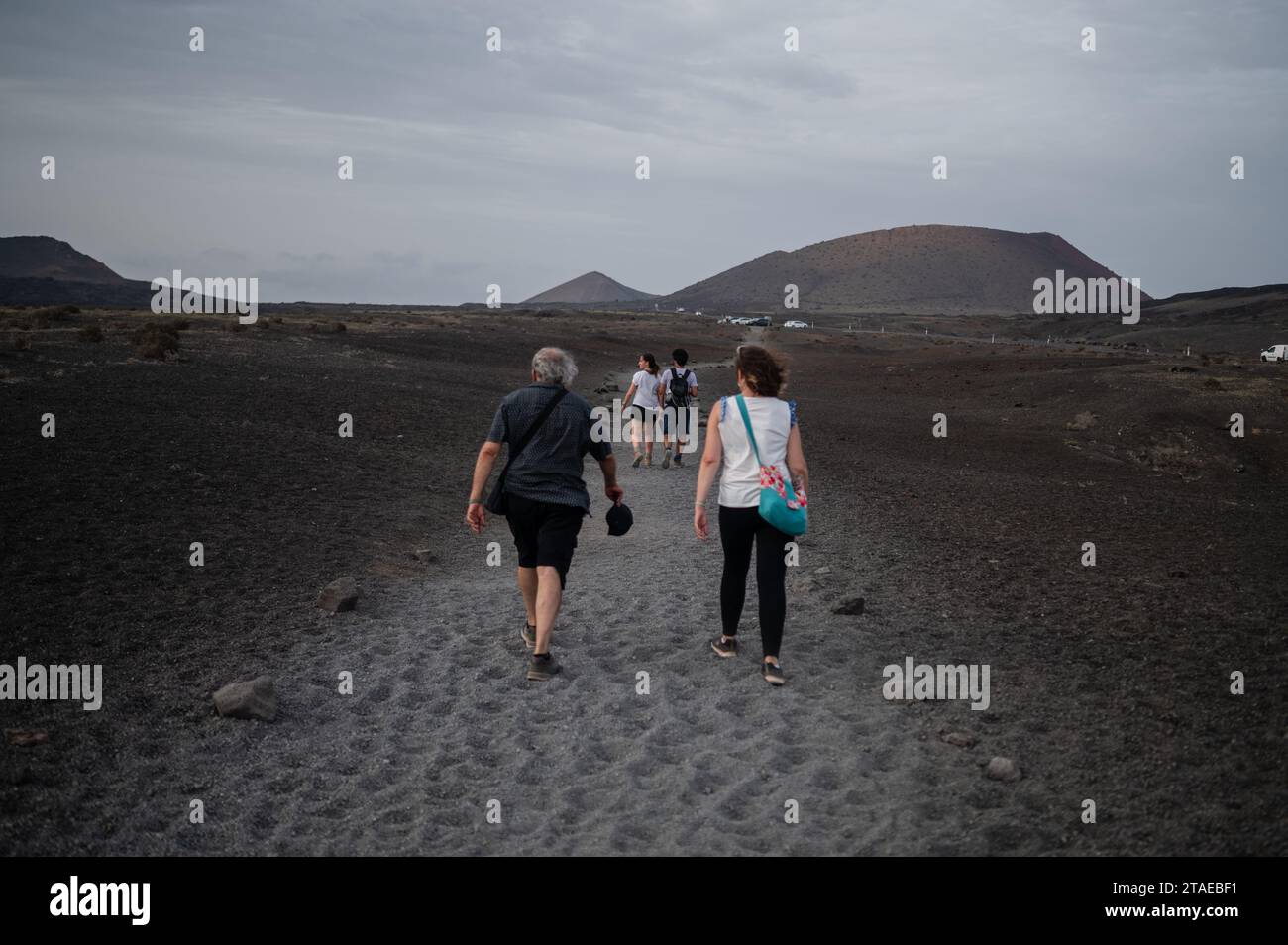 Volcan del Cuervo (Crow volcano) a crater explored by a loop trail in a ...