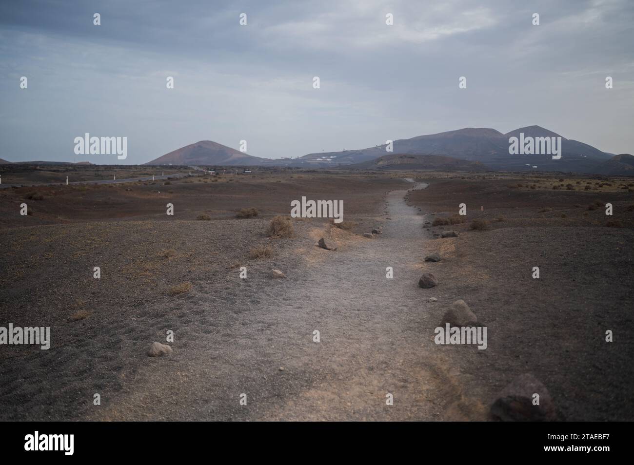 Volcan del Cuervo (Crow volcano) a crater explored by a loop trail in a ...