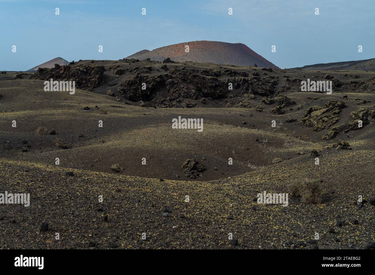 Volcan del Cuervo (Crow volcano) a crater explored by a loop trail in a ...