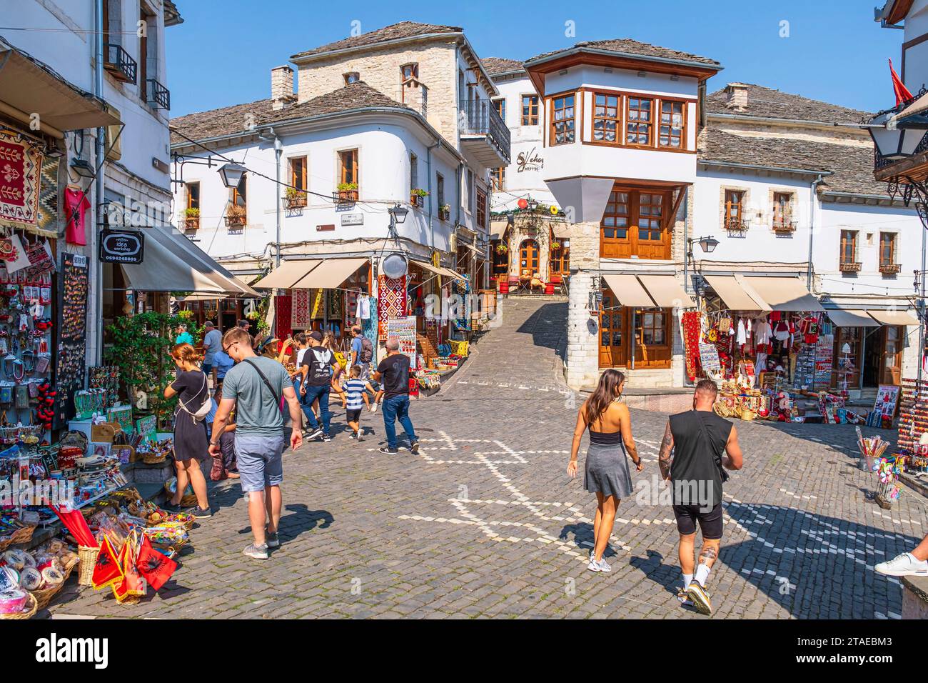 Albania, Gjirokaster (Gjirokastra), the old city listed as a UNESCO ...