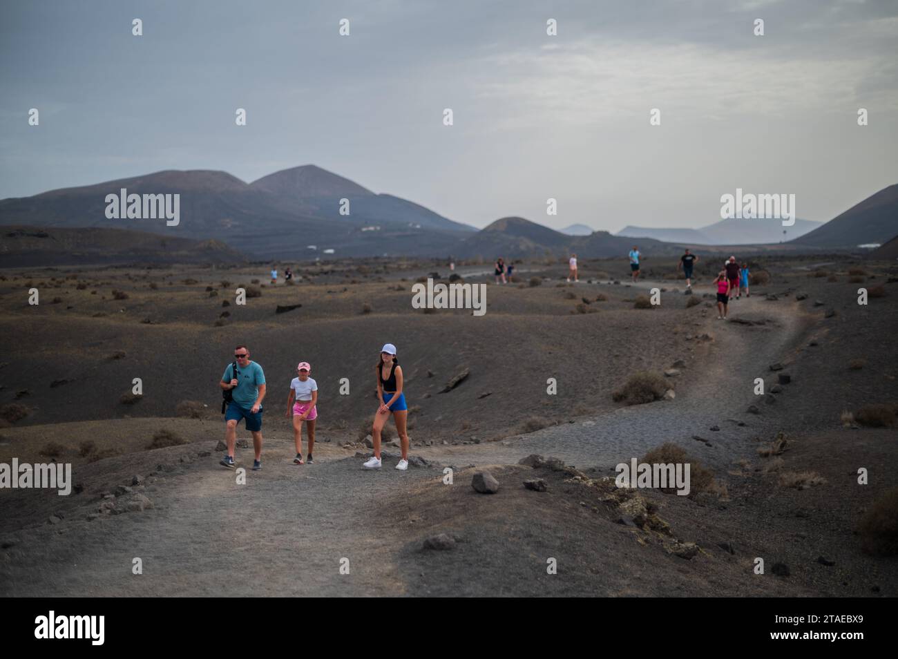 Volcan del Cuervo (Crow volcano) a crater explored by a loop trail in a ...