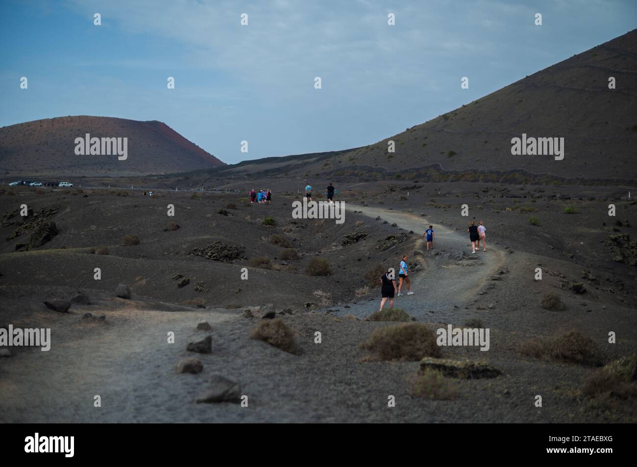 Volcan del Cuervo (Crow volcano) a crater explored by a loop trail in a ...