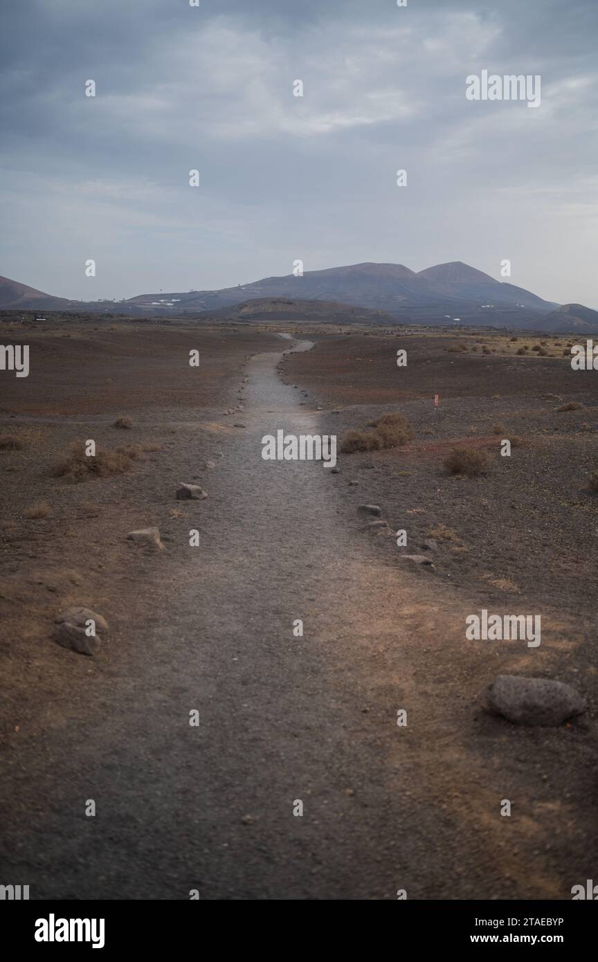 Volcan del Cuervo (Crow volcano) a crater explored by a loop trail in a ...