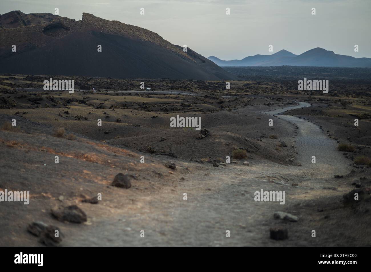 Volcan del Cuervo (Crow volcano) a crater explored by a loop trail in a ...