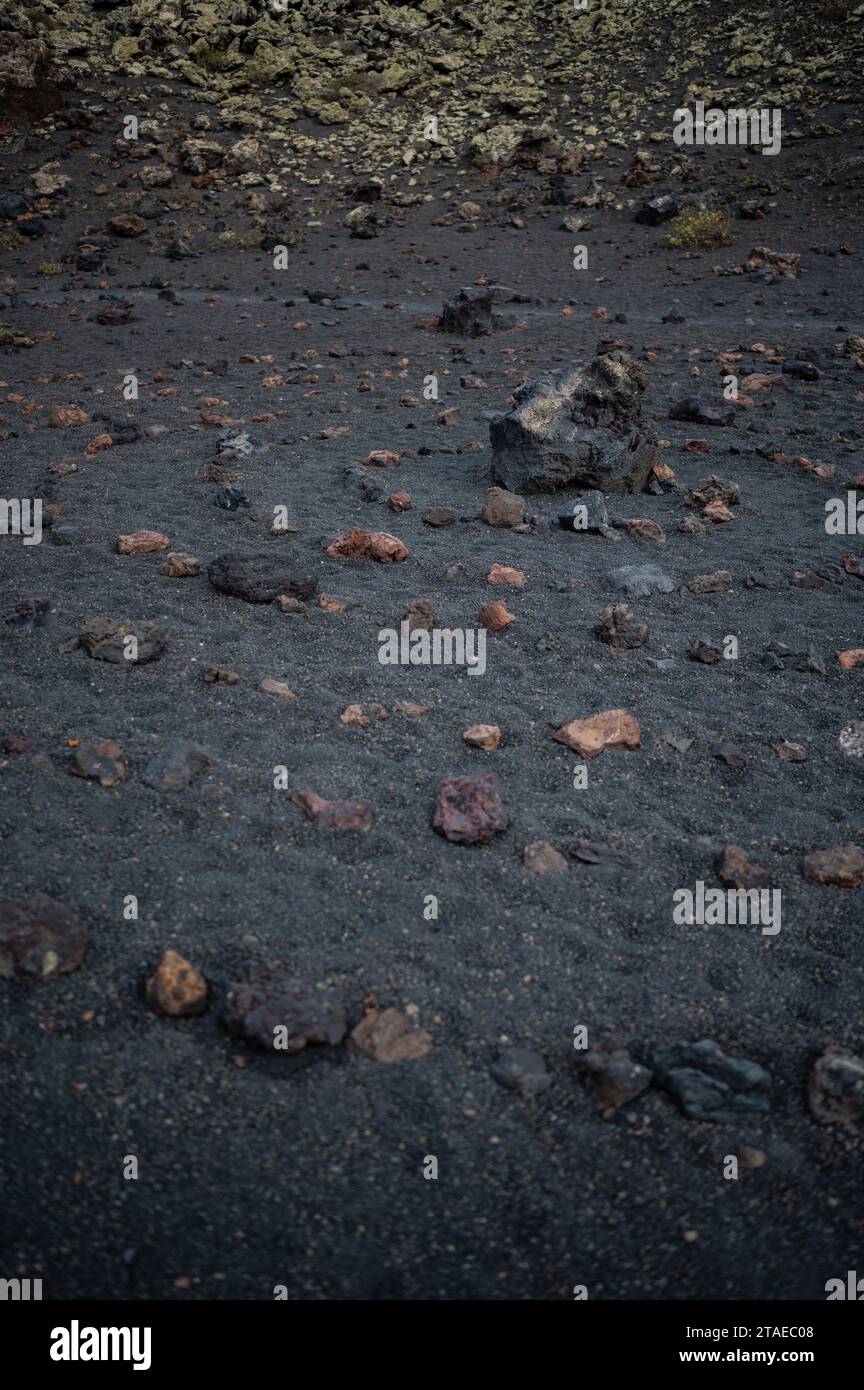 Volcan del Cuervo (Crow volcano) a crater explored by a loop trail in a ...