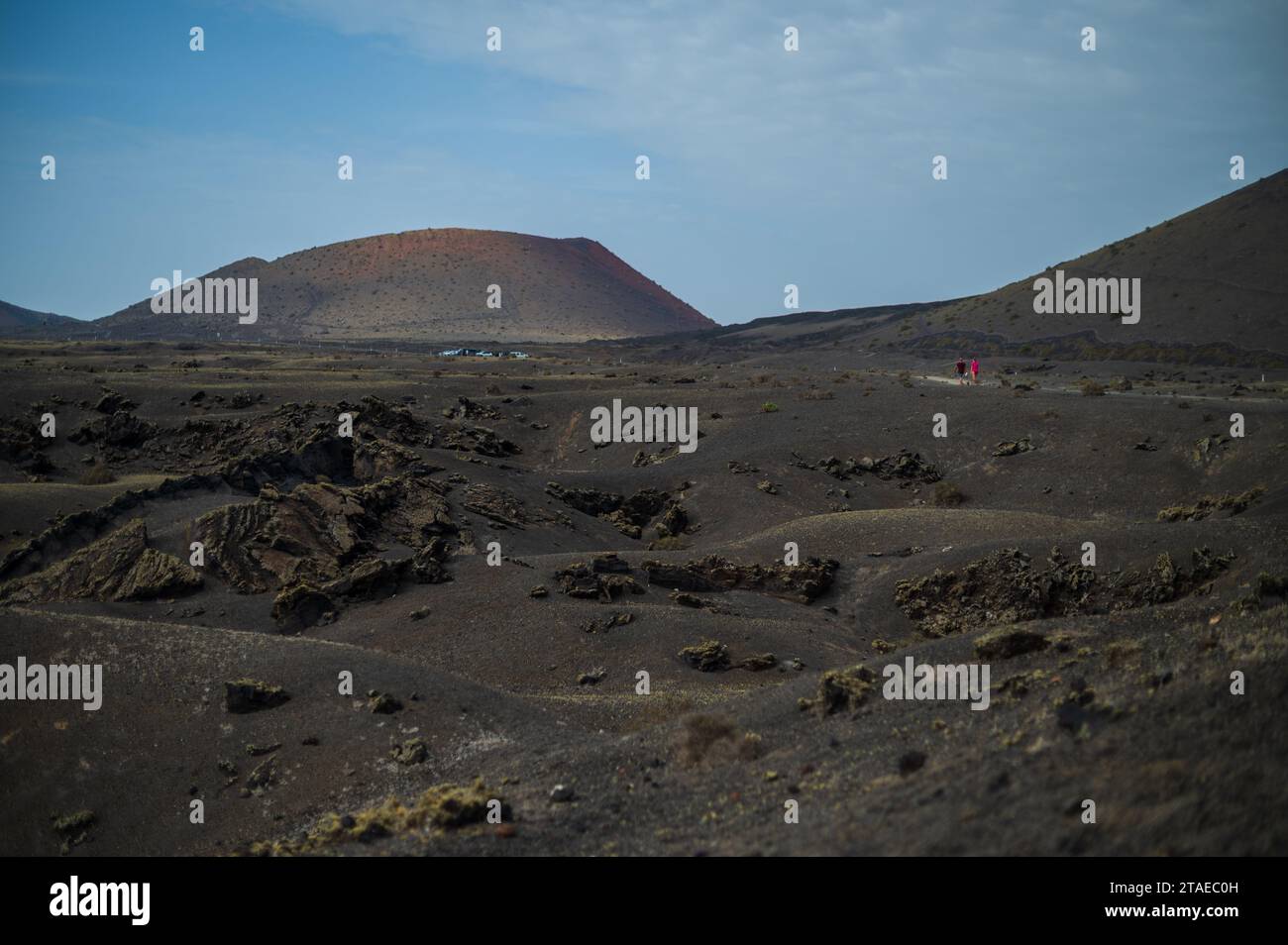 Volcan del Cuervo (Crow volcano) a crater explored by a loop trail in a ...