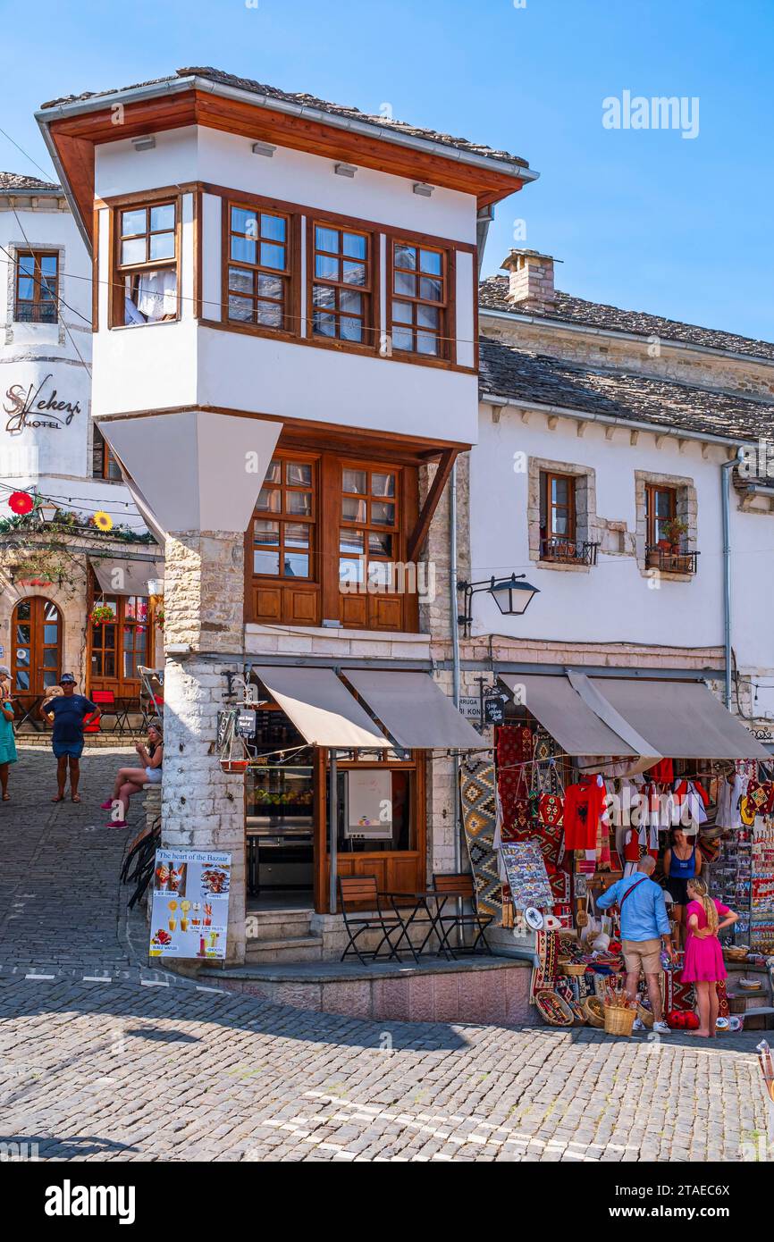 Albania, Gjirokaster (Gjirokastra), the old city listed as a UNESCO ...