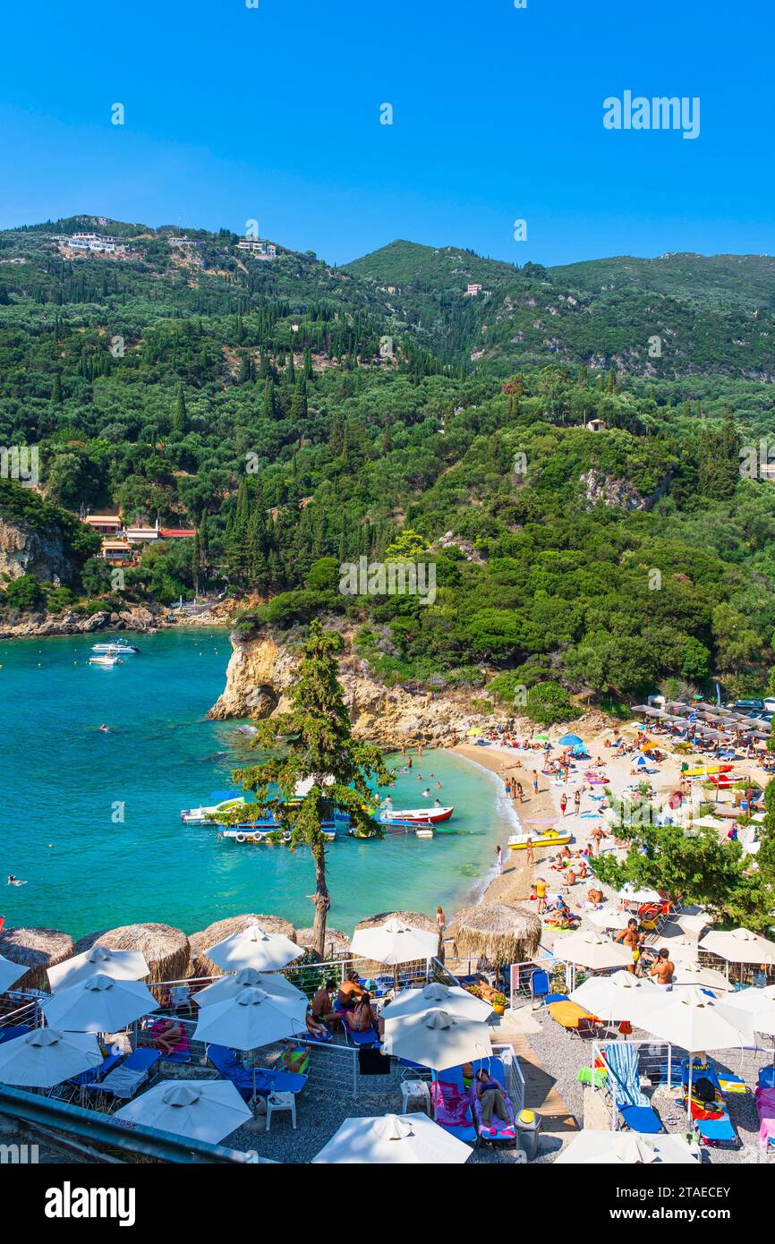 Greece, Ionian Islands, Corfu island, Paleokastritsa searesort, Agios ...