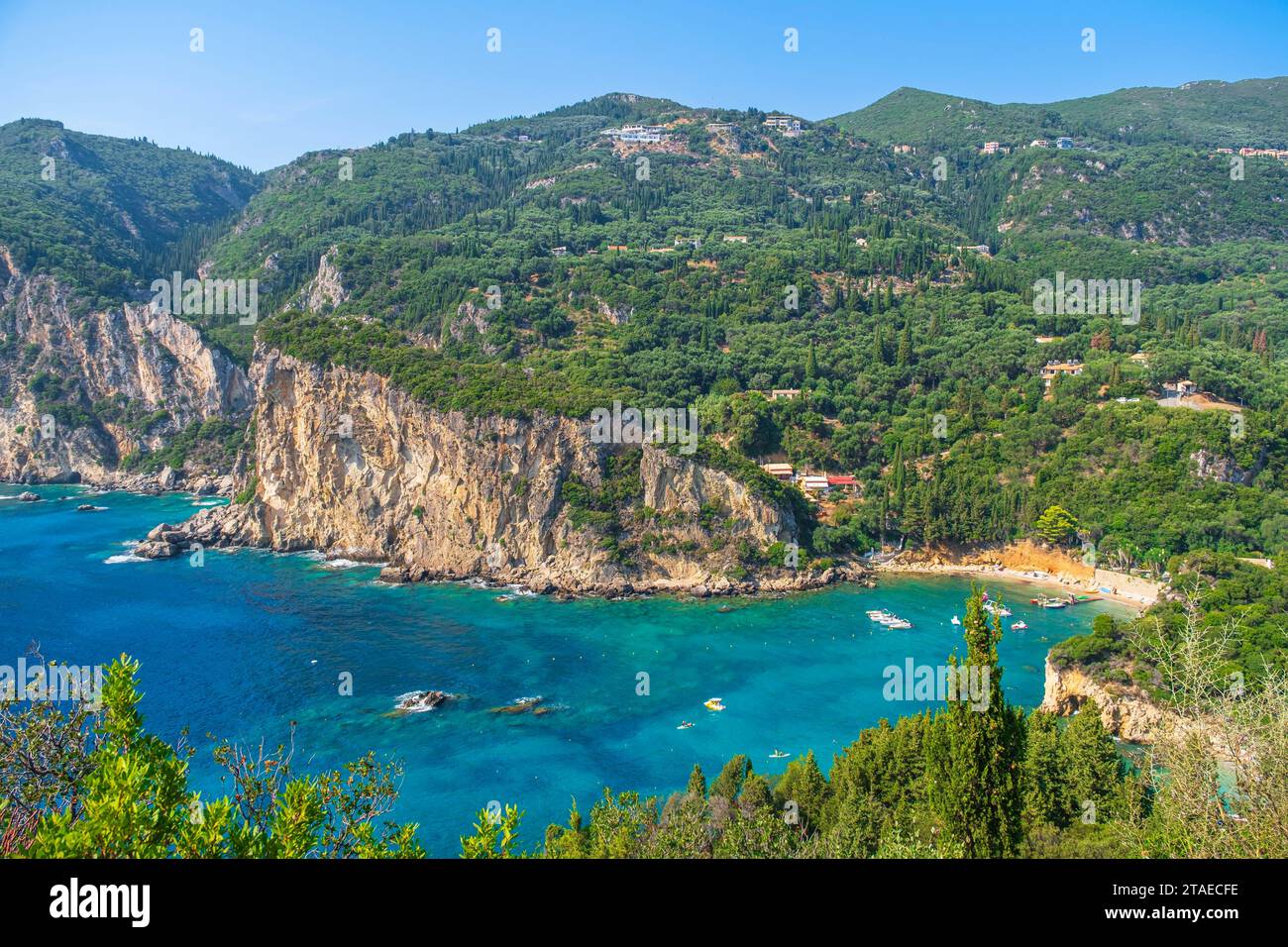 Greece, Ionian Islands, Corfu island, Paleokastritsa Stock Photo - Alamy