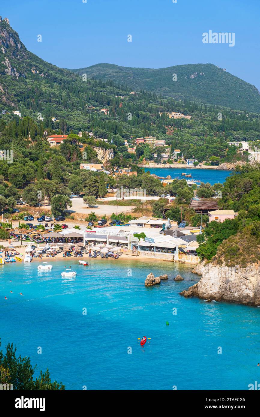 Greece, Ionian Islands, Corfu island, Paleokastritsa searesort, Agios ...
