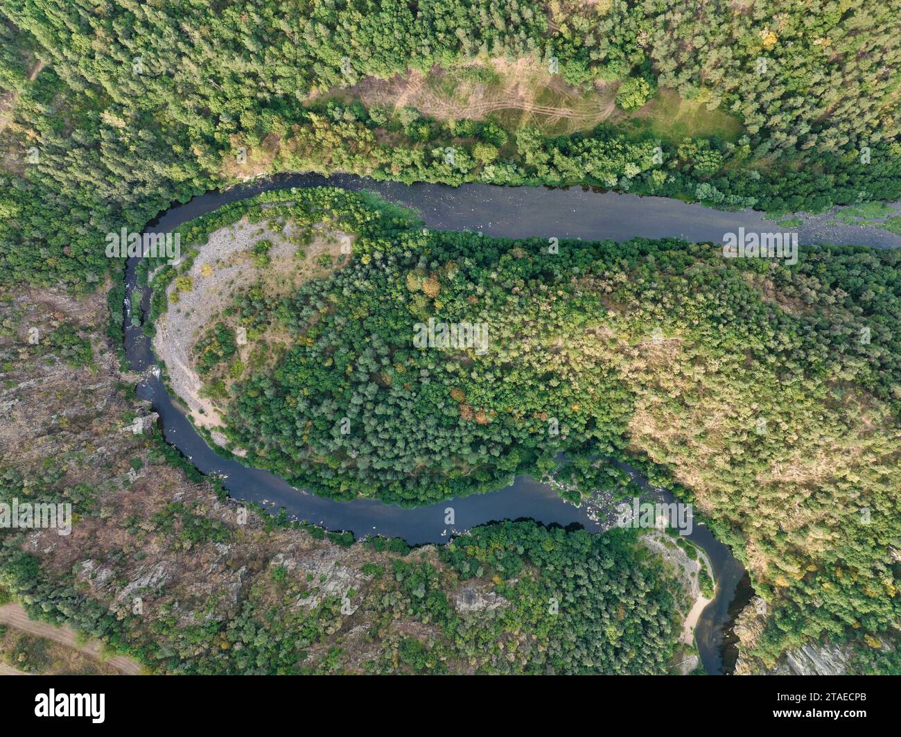 France, Haute Loire, Solignac sur loire, Loire gorges (aerial view ...