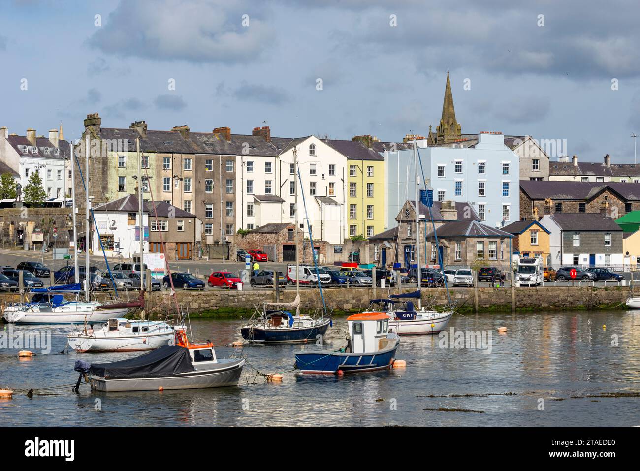 The historic town of Caernarfon on the river Seiont, Gwynedd, North ...