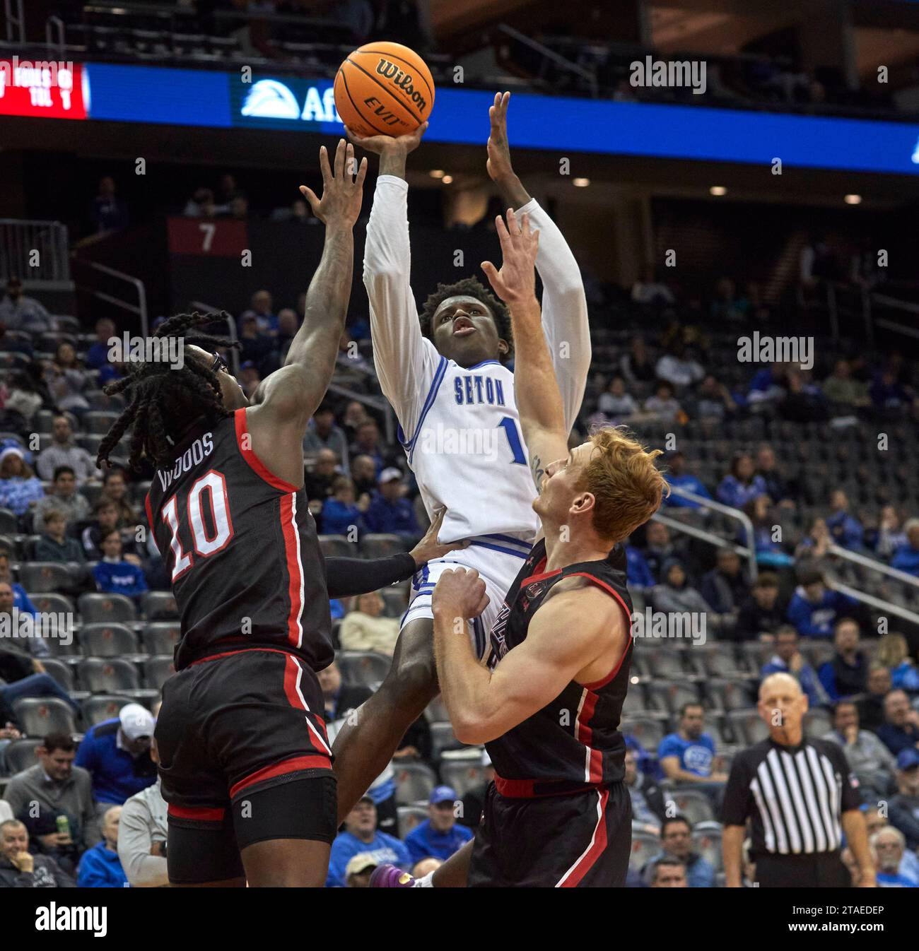 Seton Hall Pirates guard Kadary Richmond (1)) shoots over Northeastern ...