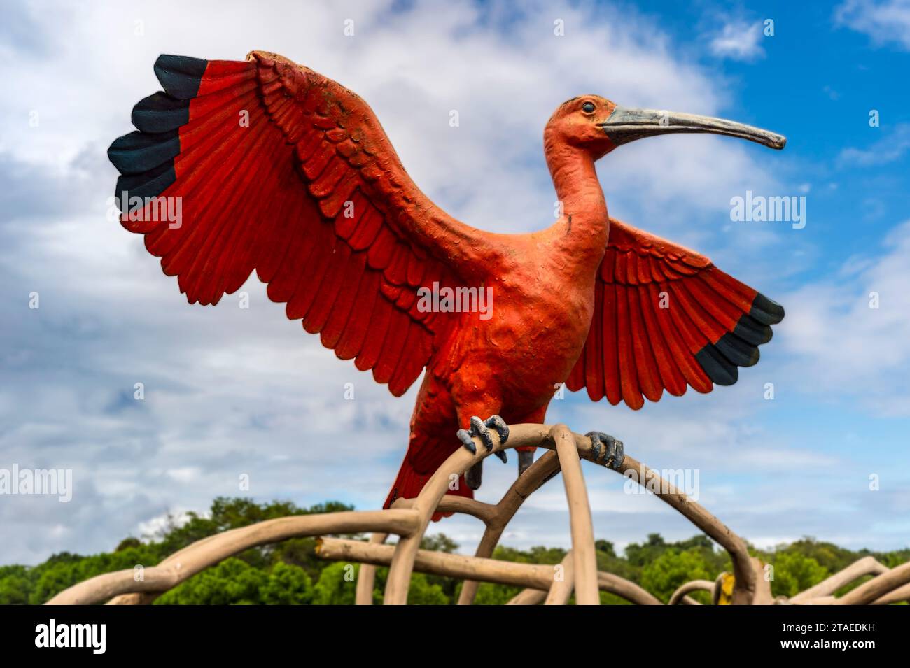 France, French Guiana, Sinnamary, roundabout at the entrance to the ...