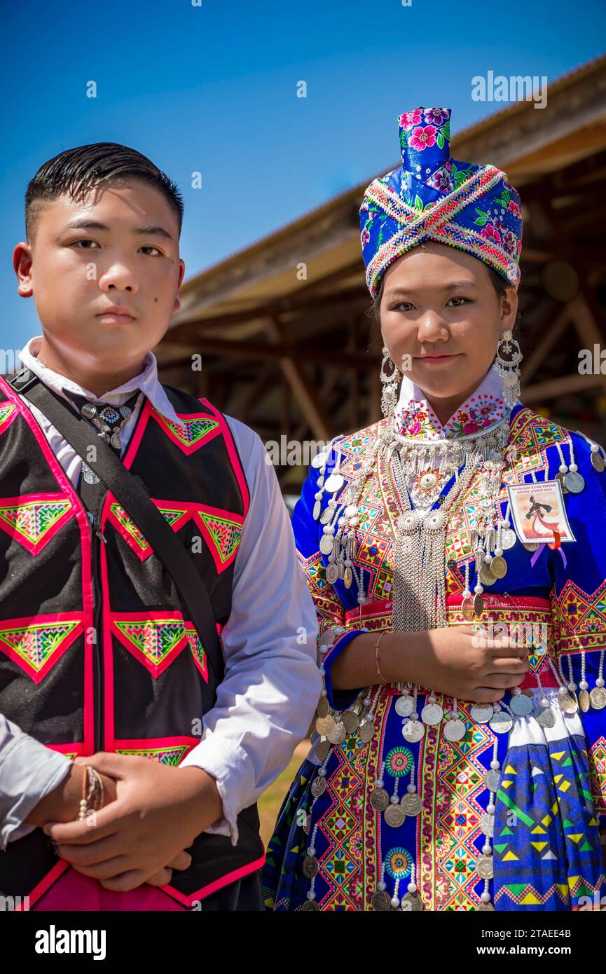 France, Guyana, Cacao (village), H'Mông New Year ceremony in ...