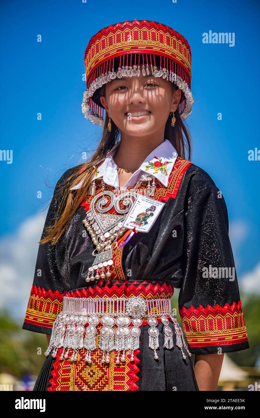 France, Guyana, Cacao (village), H'Mông New Year ceremony in ...