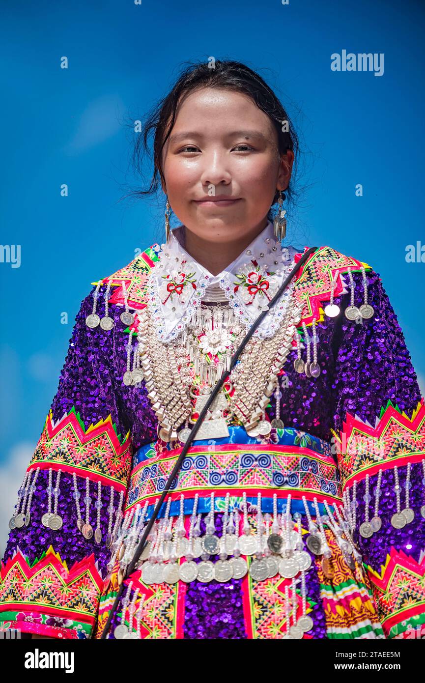 France, Guyana, Cacao (village), H'Mông New Year ceremony in ...