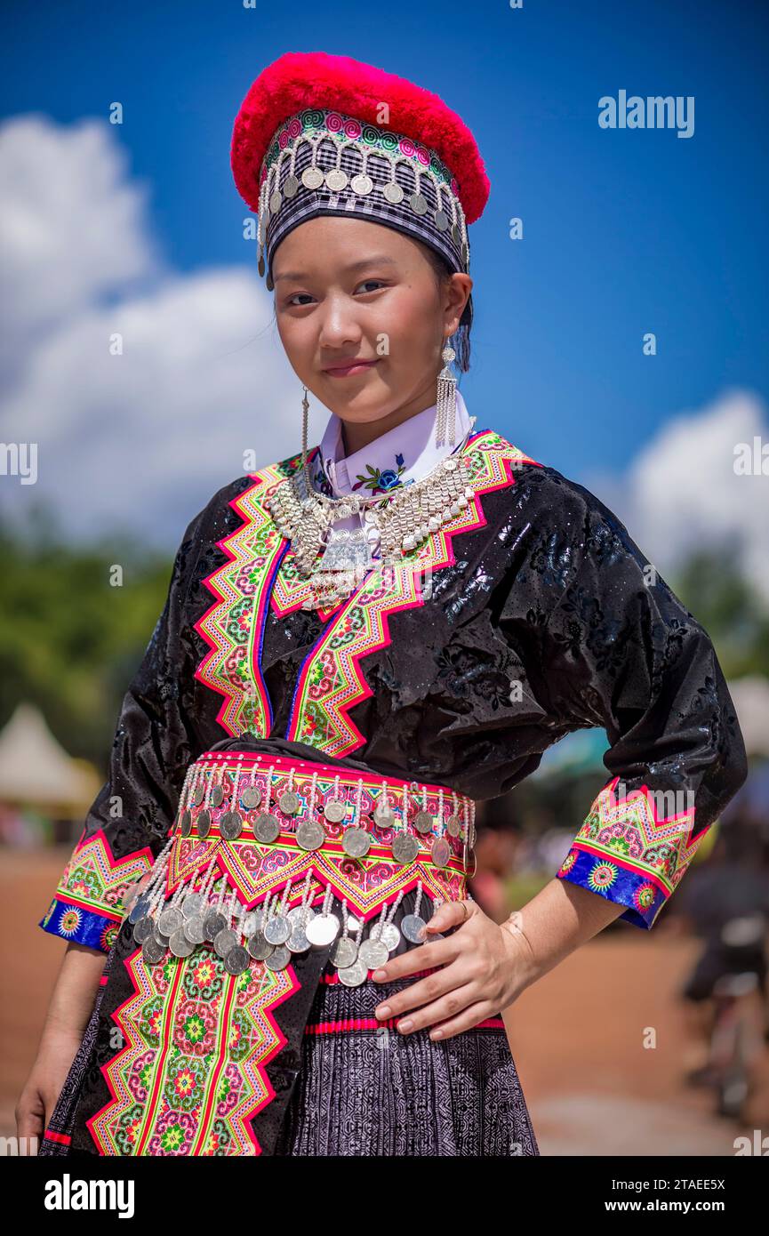 France, Guyana, Cacao (village), H'Mông New Year ceremony in ...