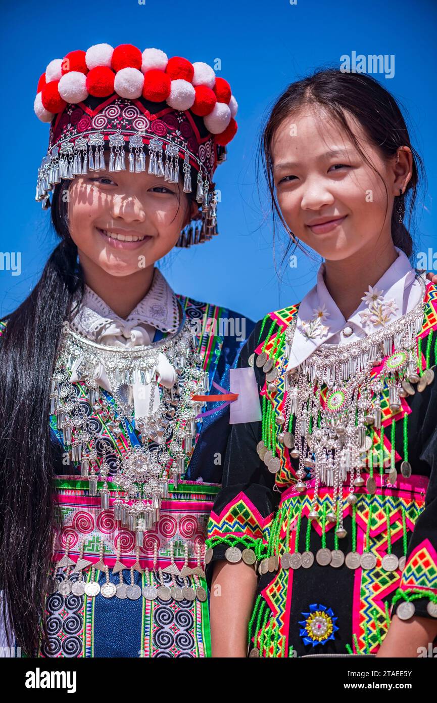 France, Guyana, Cacao (village), H'Mông New Year ceremony in ...