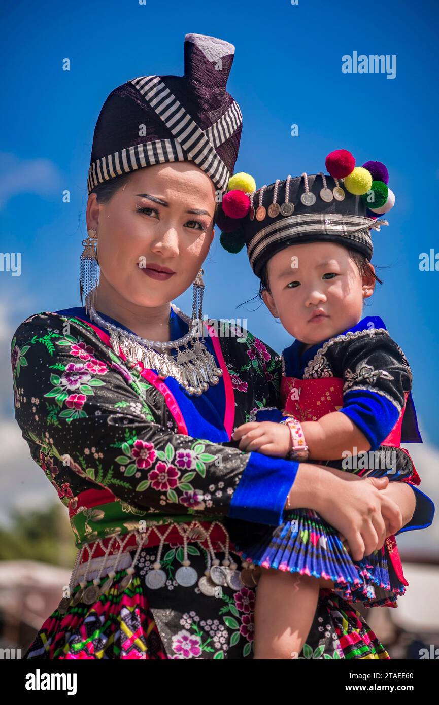 France, Guyana, Cacao (village), H'Mông New Year ceremony in ...