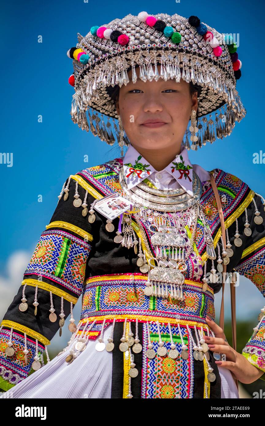 France, Guyana, Cacao (village), H'Mông New Year ceremony in ...