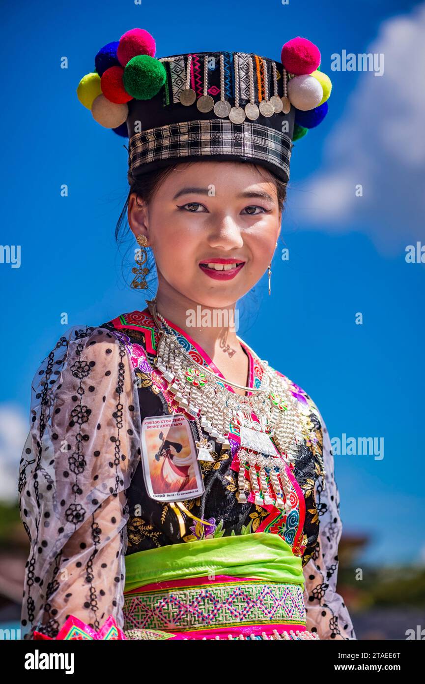 France, Guyana, Cacao (village), H'Mông New Year ceremony in ...